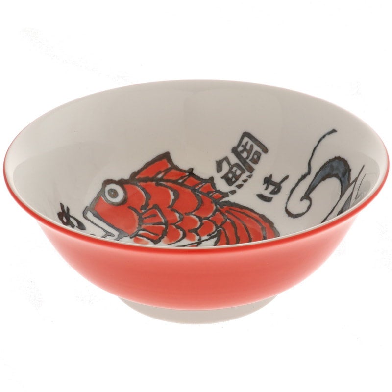 BOWL RED FISH 8-1/8"D - MADE IN JAPAN | Itadakimasu Hawaii